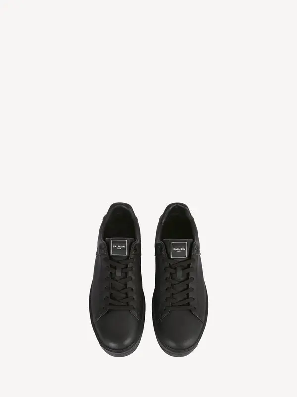 Balmain B-court Smooth Calfskin Leather Lace-up Sneakers