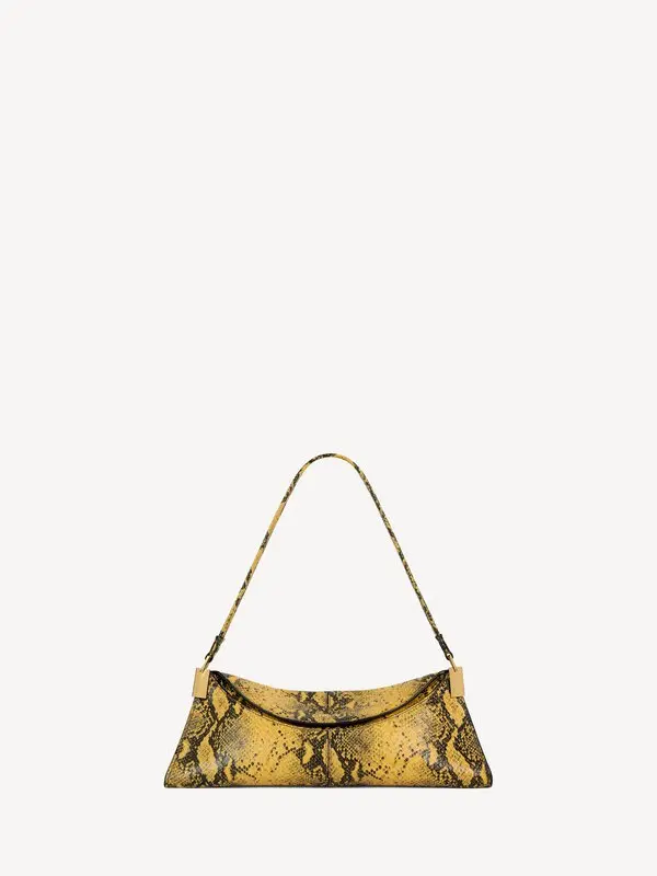 Balmain 64-83 Small Bag In Python-effect Leather - Yellow