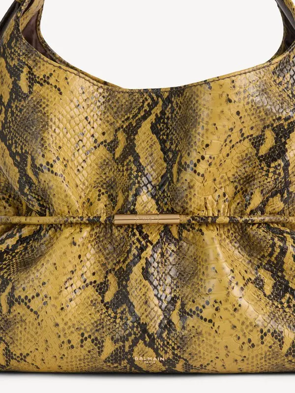 Balmain Sphynx Medium Python-effect Leather Bag