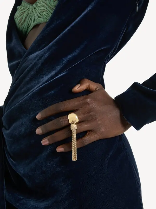 Balmain Tone Brass Tassel Ring - Gold