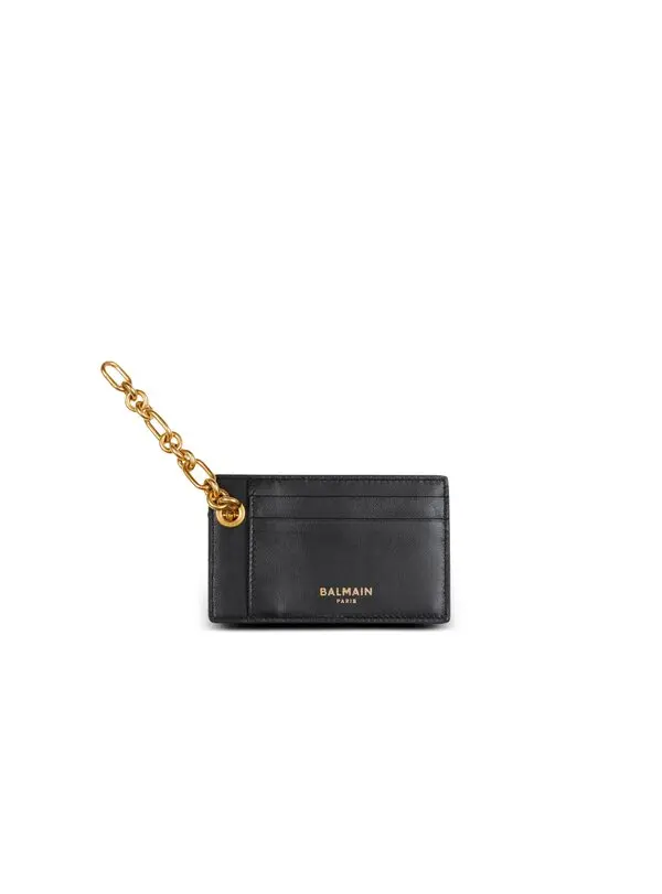 Balmain Pulse Card Holder In Monogram Jacquard