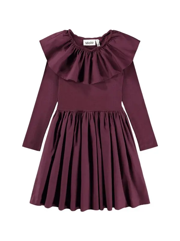 MOLO Long Sleeve Ruffled Organic Cotton Dress