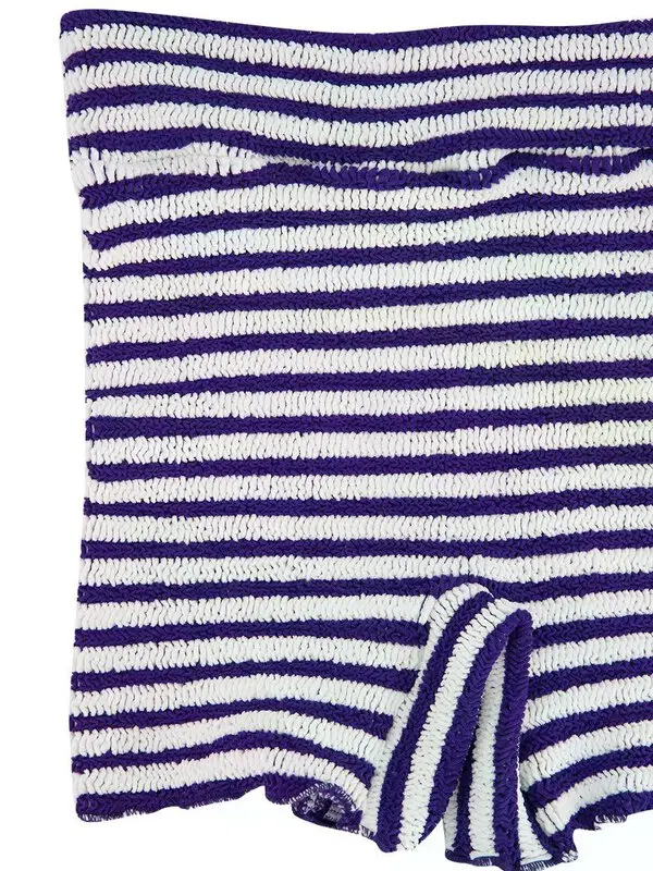 Bond Eye Dom Striped Crinkle-effect Shorts