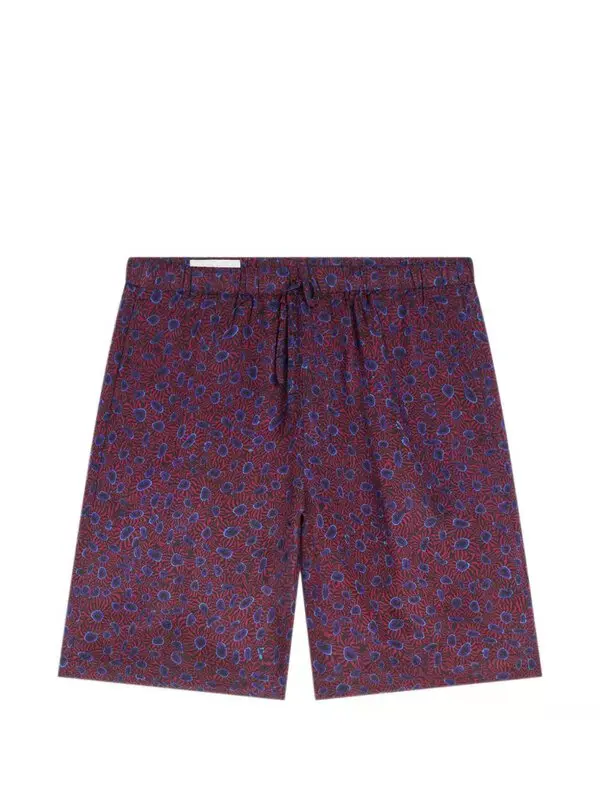 Dries Van Noten Loose Fit Viscose-twill Shorts With Floral Stripe Print