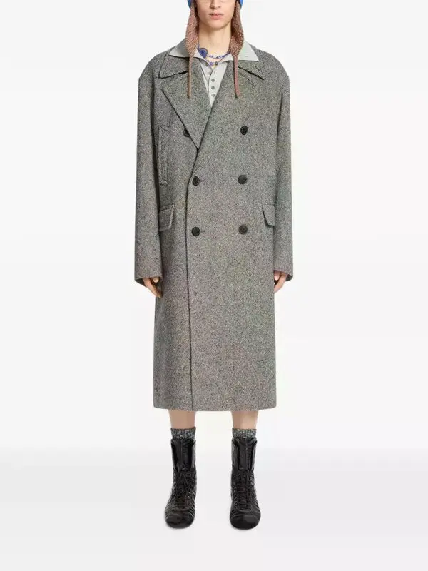 Dries Van Noten Oversized Wool Tweed Coat