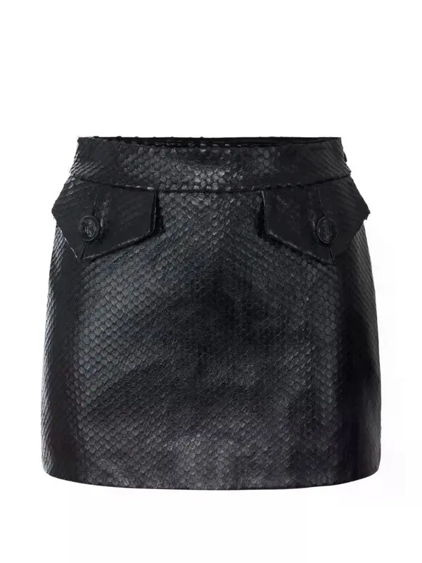 Elisabetta Franchi Faux Leather Fish Scale Mini Skirt