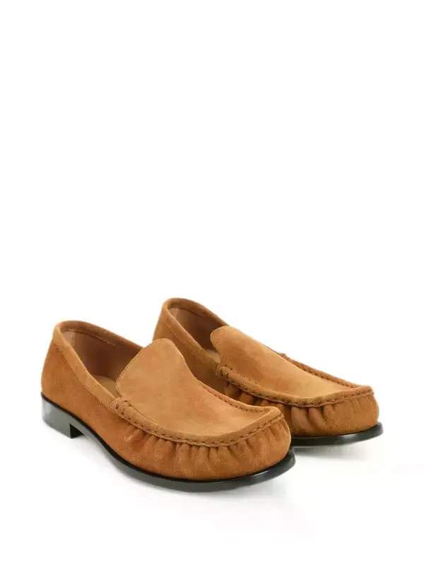 Dries Van Noten Suede Gathered-detail Loafers