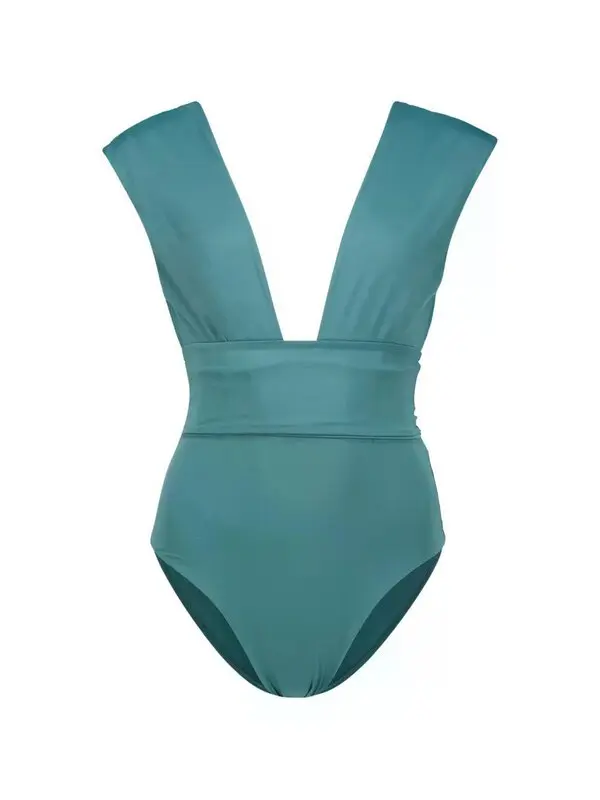 HAIGHT. Isabel V-neck Panelled Swimsuit - Green