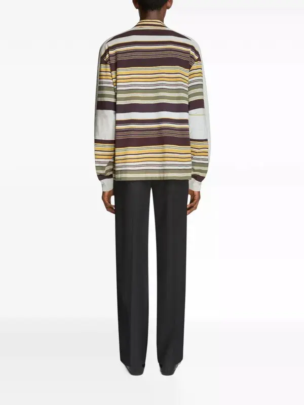 Dries Van Noten Striped Cotton Polo