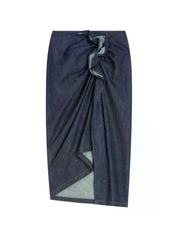Dries Van Noten Draped Denim Skirt