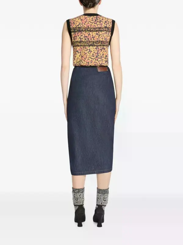 Dries Van Noten Draped Denim Skirt