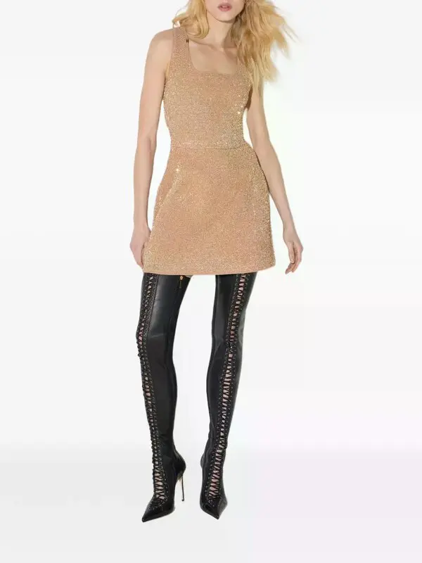 Elisabetta Franchi Knit Mini Dress With Sequins