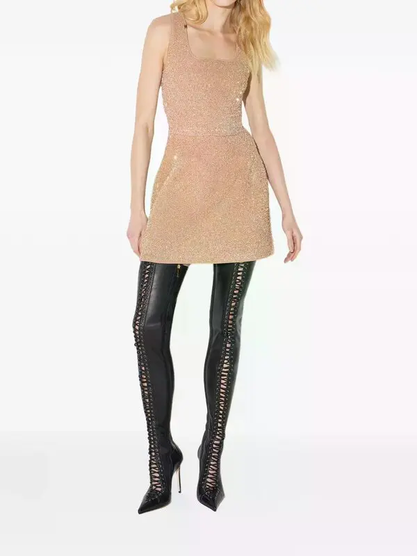 Elisabetta Franchi Sequined Knit Mini Dress