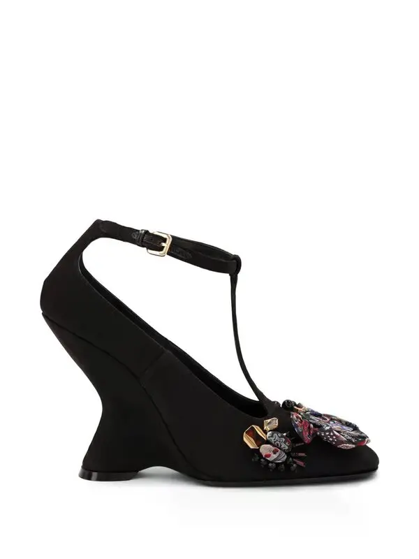 Dries Van Noten Embroidered Wedge Pumps