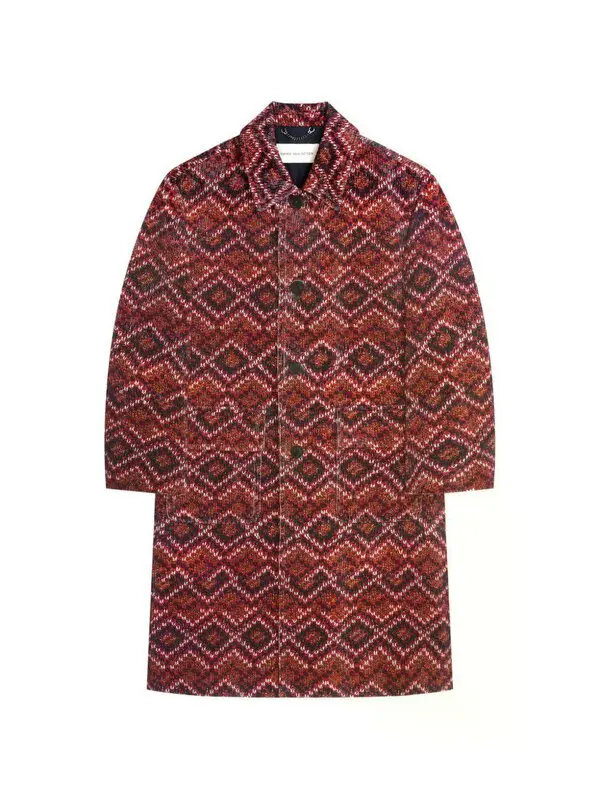 Dries Van Noten Printed Corduroy Mac Coat