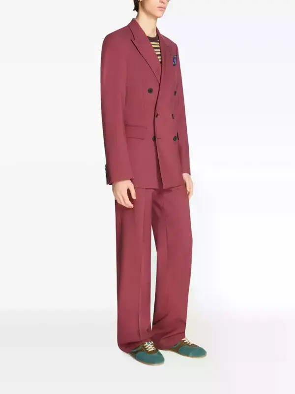 Dries Van Noten Double-breasted Wool Toile Suit