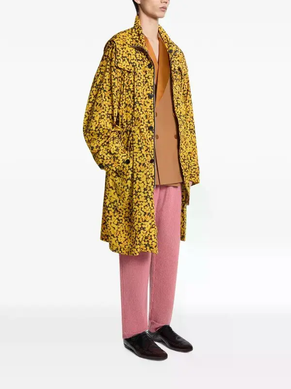 Dries Van Noten Oversized Hooded Parka With Flora Print