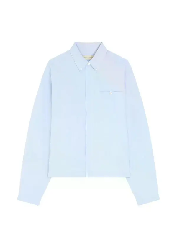Dries Van Noten Cropped Cotton Shirt - Blue