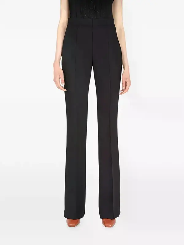 FERRAGAMO Wool Pressed Crease Flared Trousers