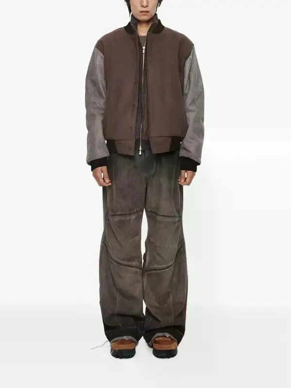 XLIM Ep.8 02 Distressed Panelled Bomber Jacket - Brown