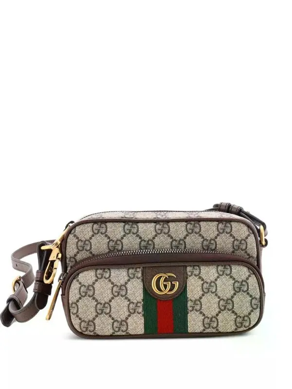Gucci Ophidia Convertible Belt Bag Gg Coated Canvas Mini Shoulder Bag - Brown