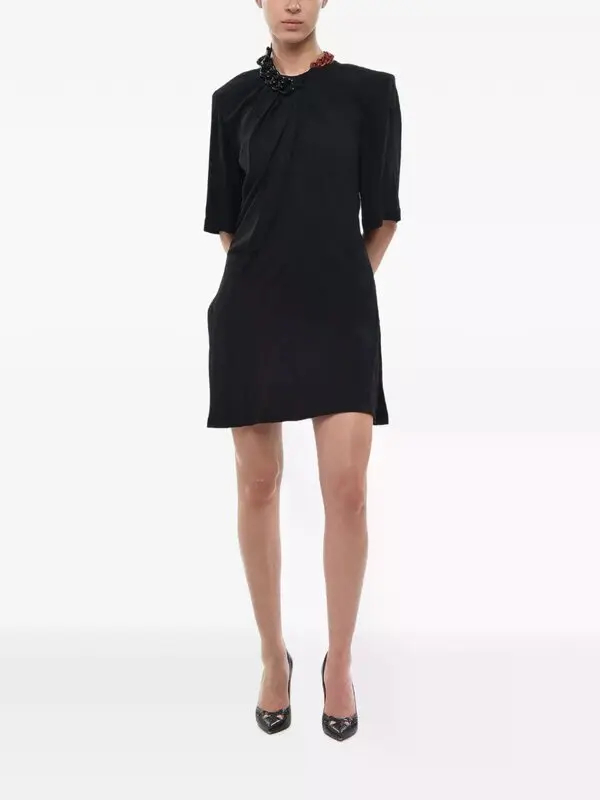 Stella McCartney Falabella Chain-detail Draped Mini Dress - Black