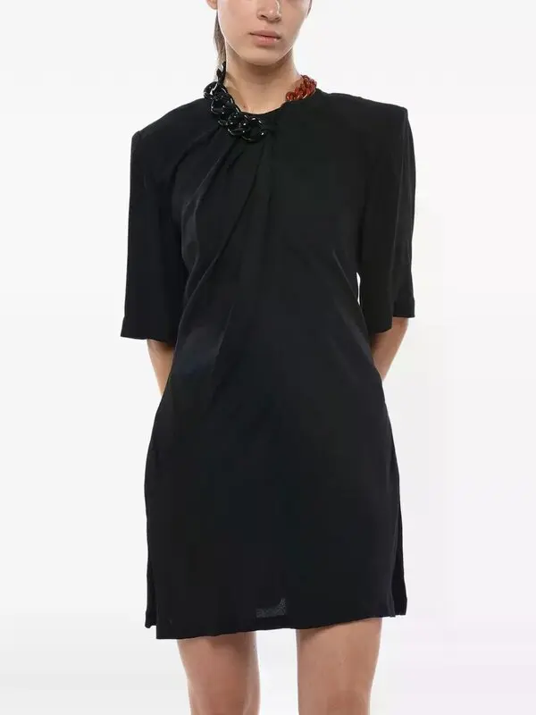 Stella McCartney Falabella Chain-detail Draped Mini Dress - Black