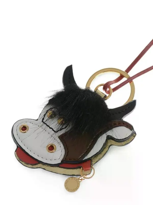 Stella McCartney Metallic Cow Motif Keychain