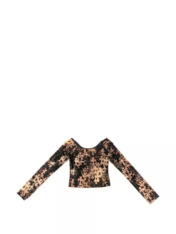 Chrome Hearts Cross-print Mesh Top