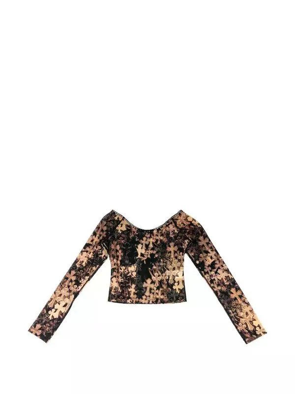 Chrome Hearts Cross-print Mesh Top