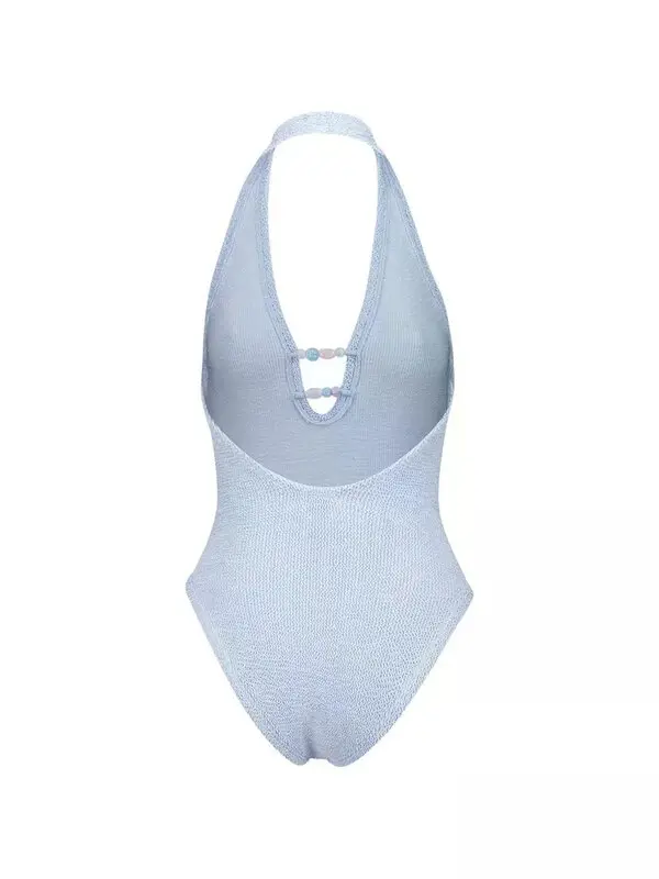 Hunza G Adriana Beaded Crinkle One Piece