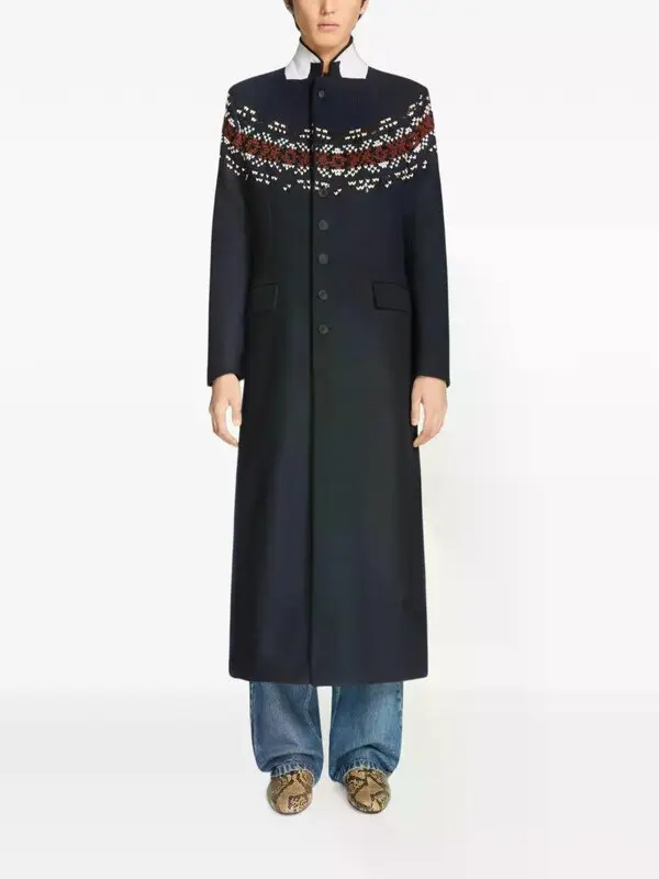 Dries Van Noten Embroidered Wool Coat