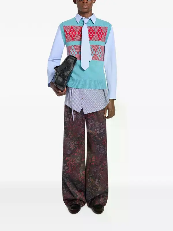Dries Van Noten Checked Cotton Wrap Belt