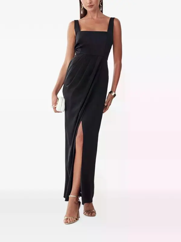 WILLA Pleated Wrap-style Maxi Dress