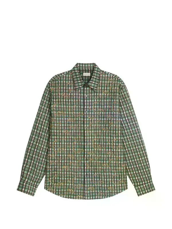 Dries Van Noten Check-pattern Embroidered Overshirt