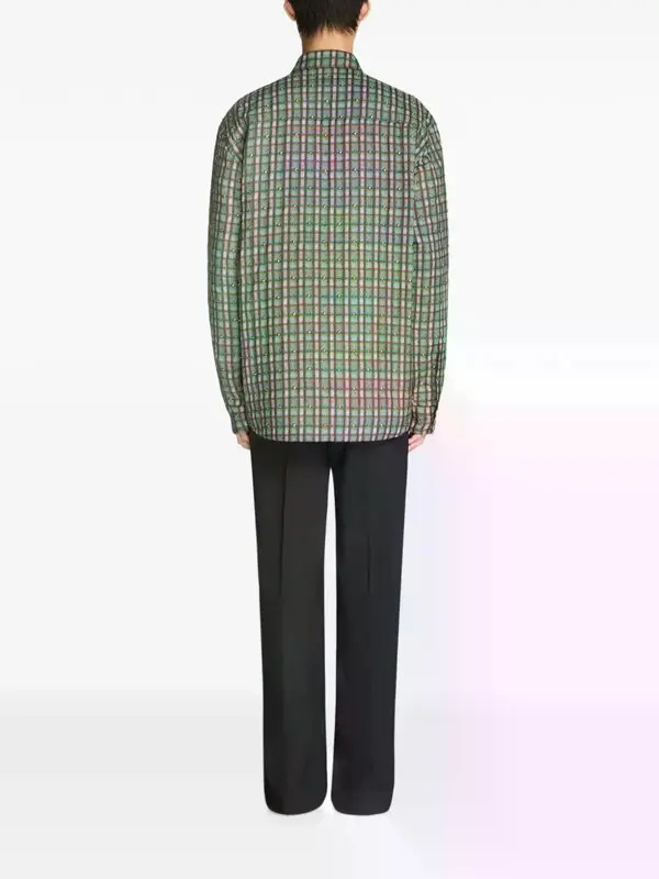 Dries Van Noten Check-pattern Embroidered Overshirt