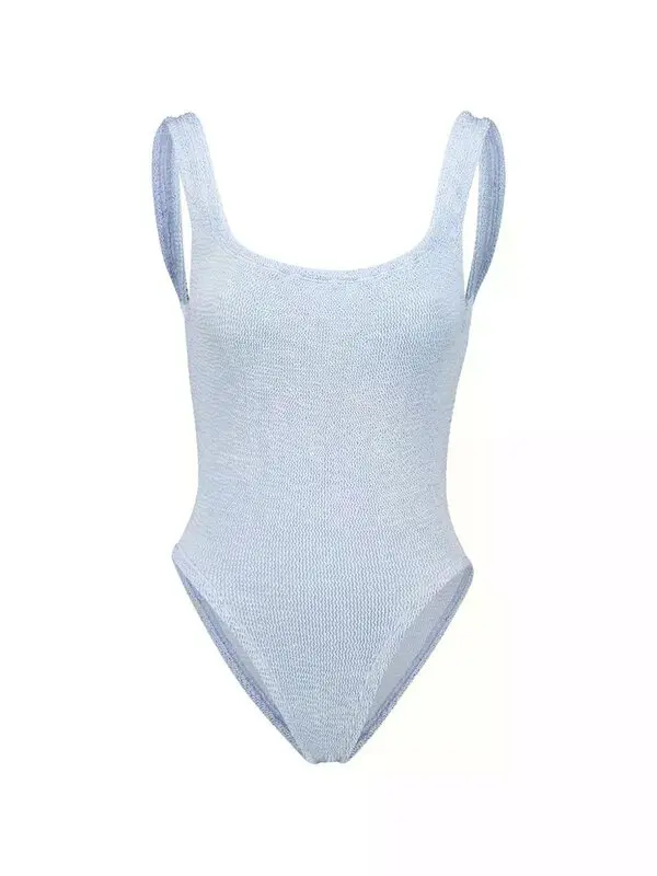 Hunza G Square Neck Crinkle-effect Swimsuit