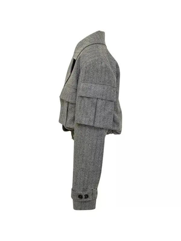 BATAKOVIC Herringbone-pattern Cropped Jacket And Trousers Set
