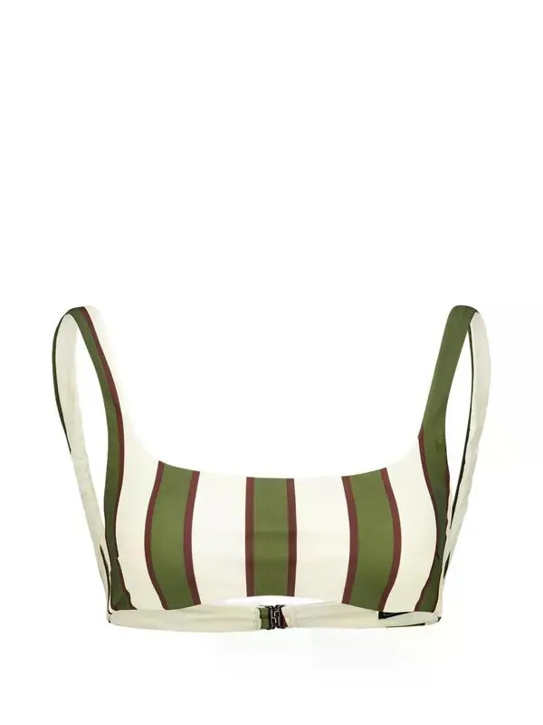 HAIGHT. Thidu Striped Straight-neck Bikini Top - Neutrals
