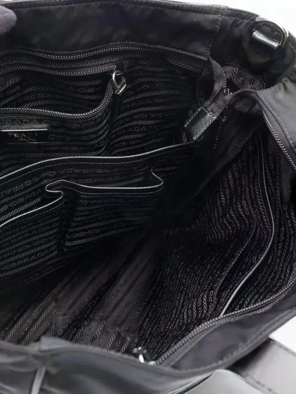 Prada Saffiano Leather Logo Plate Tote Bag