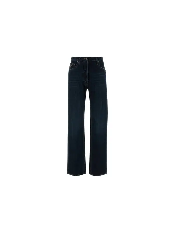 Prada Wide Leg Denim Trousers