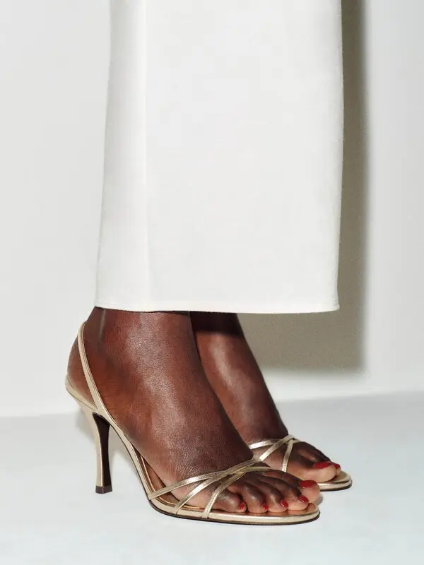 REFORMATION Nash Heeled Sandal Leather