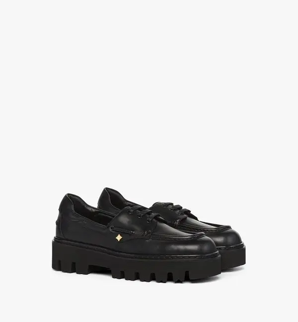 Mcm Platform Loafers In Calfskin