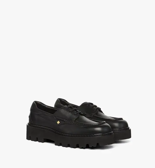 Mcm Platform Loafers In Calfskin With Metal Studs