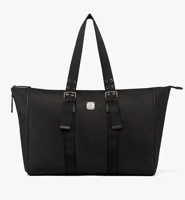 Mcm Aren Nova Tote In Monogram Econyl - Black