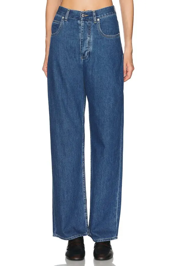 Bottega Veneta High Waisted Bootcut Leg - Mid Blue