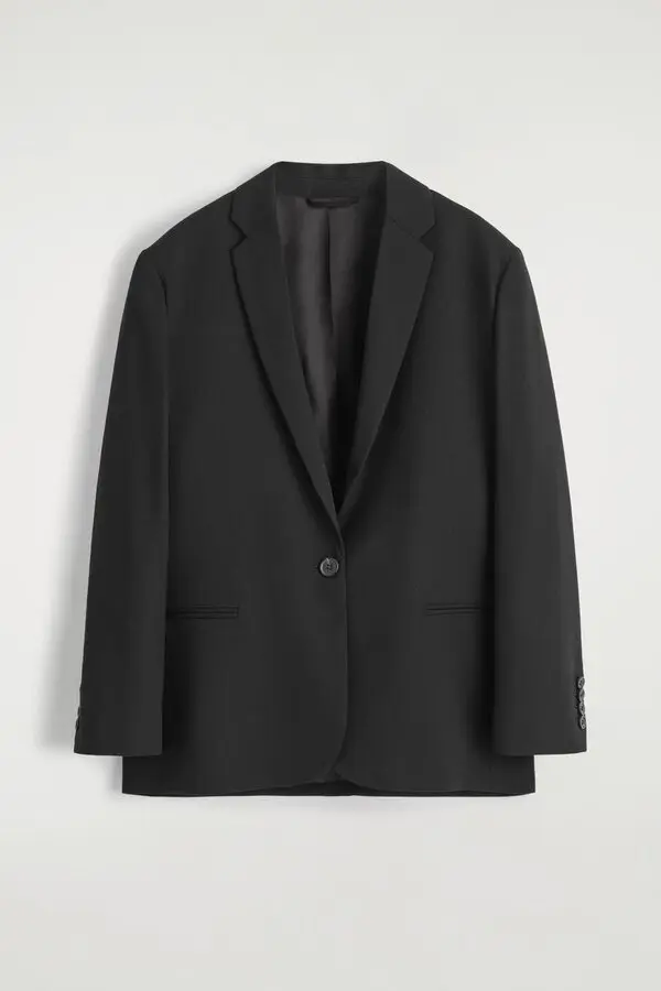Cos Twill Single-breasted Blazer - Black