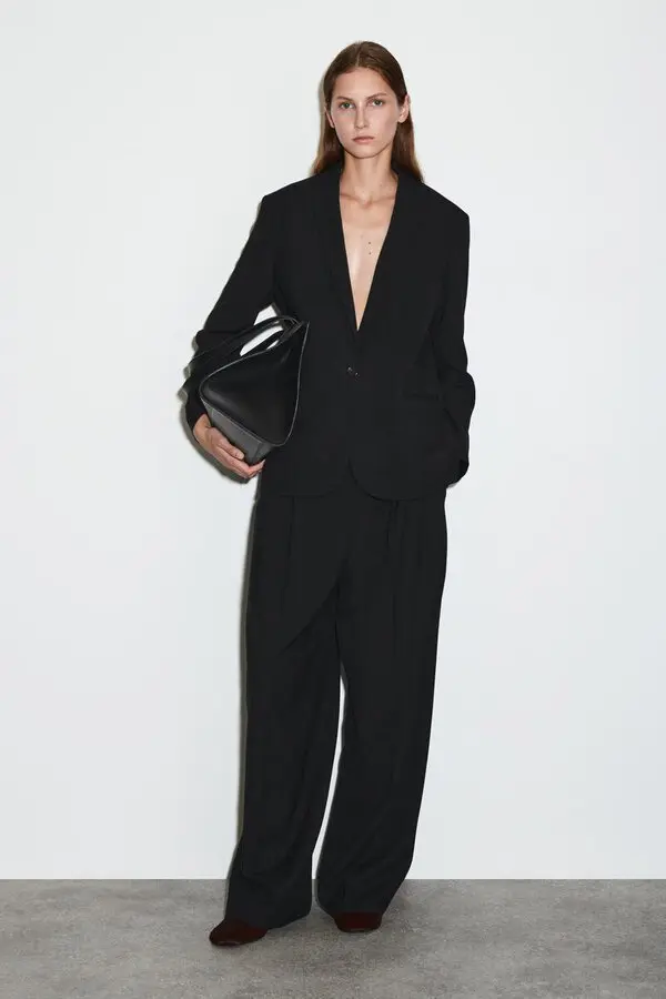Cos Twill Single-breasted Blazer - Black