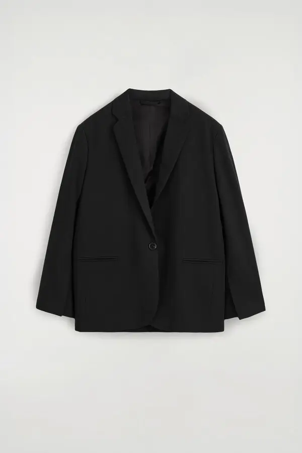 Cos Twill Single-breasted Blazer - Black