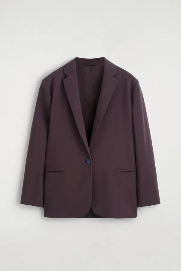 Cos Twill Single-breasted Blazer - Brown